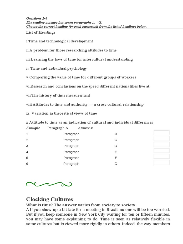 Clocking Cultures | PDF | Attitude (Psychology) | Time