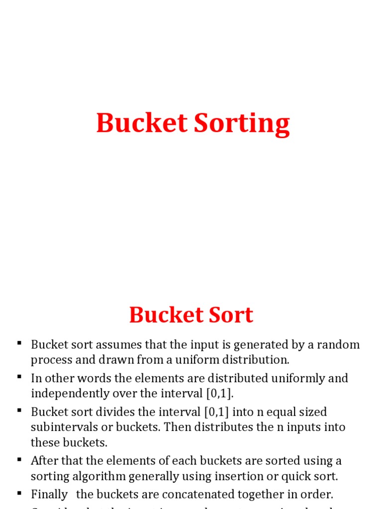 Bucket Sort | PDF | Mathematical Logic | Discrete Mathematics