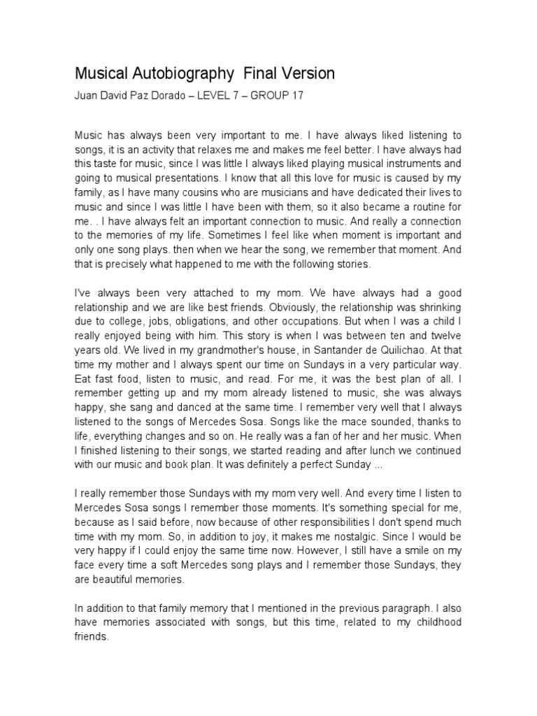 Musical Memories: A Personal Journey | PDF | Entertainment (General)