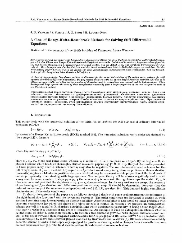 A Class of Runge-Kutta-Rosenbrock Methods For Solving Stiff Diferential ...