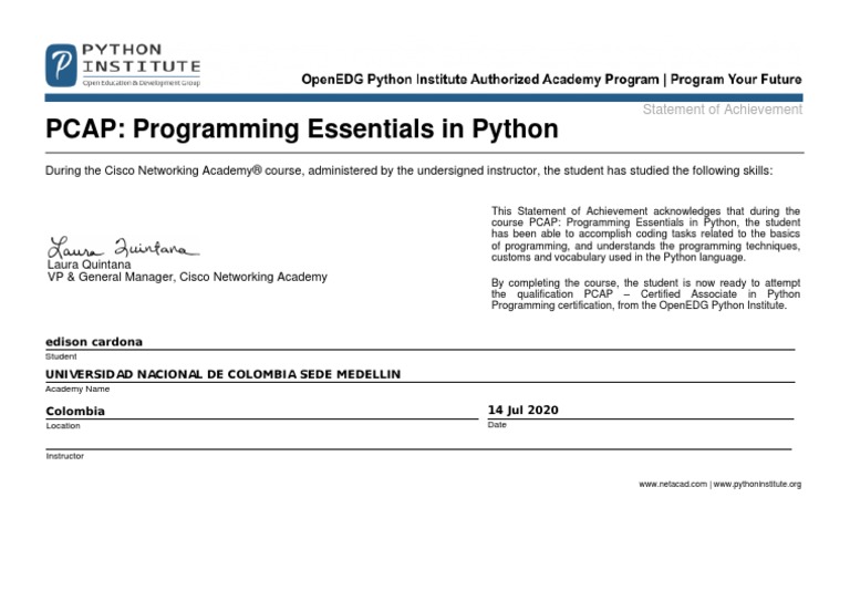 PCAP V11 FREE-20-certificate | PDF