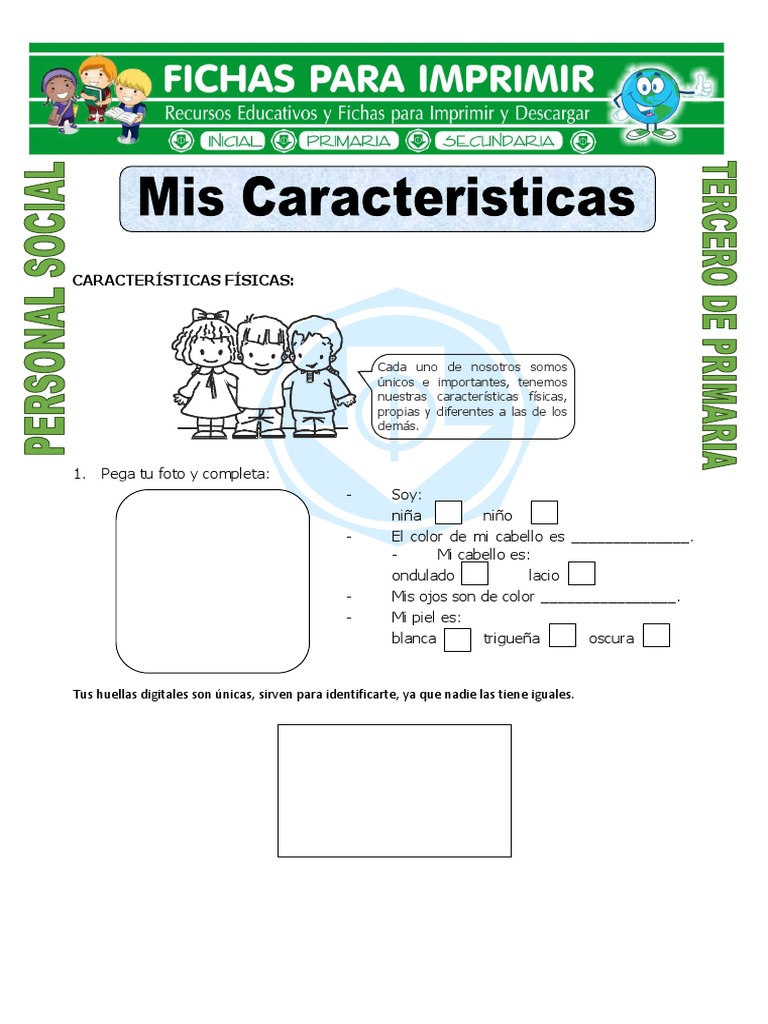Ficha de Características Físicas para Niños | PDF