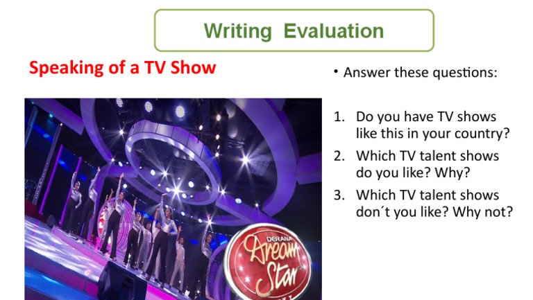 Speaking of A TV Show: Writing Evaluation | PDF