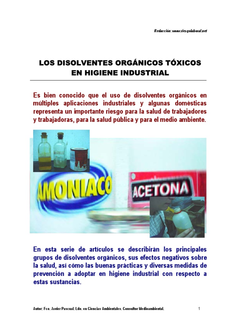 disolventes tóxicos | Solvente | Etanol