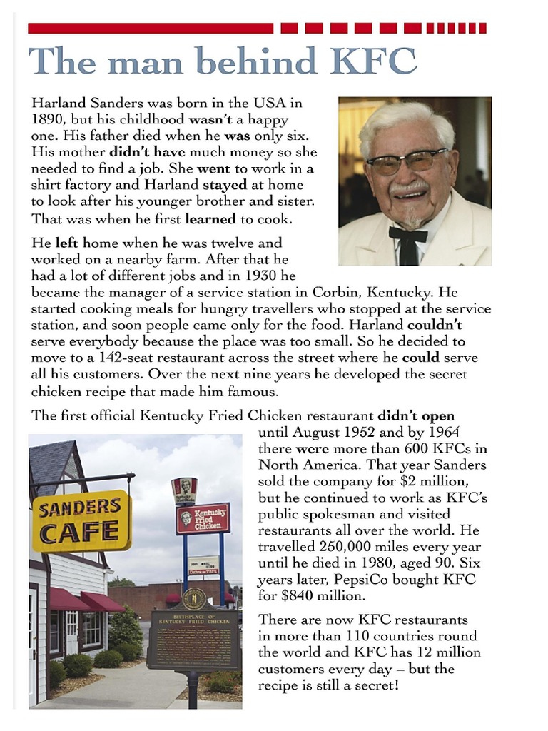 The Man Behind KFC | PDF