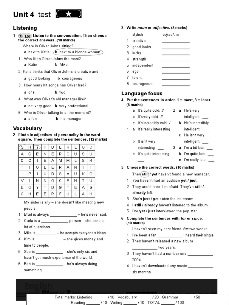 Unit 4 Test: Listening | PDF | Madonna (Entertainer) | Entertainment ...