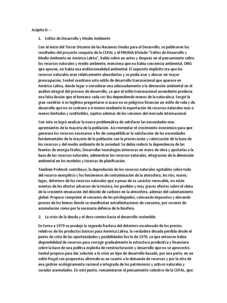 Acápite D | PDF | Energía renovable | Economias