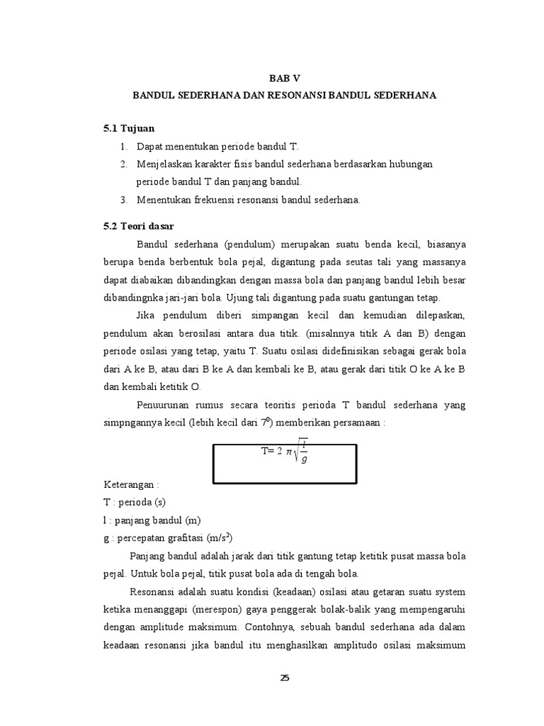 4 Bandul Sederhana Dan Resonansi Bandul Sederhana | PDF