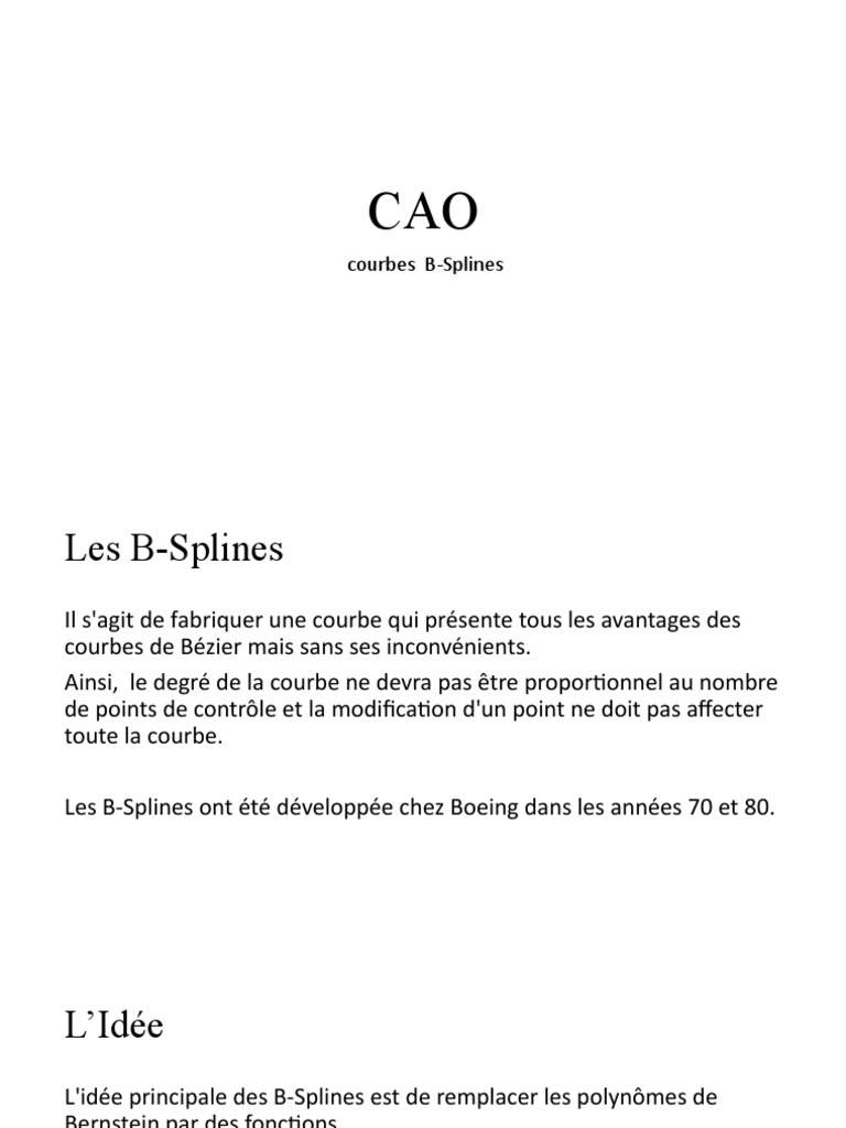 B-Splines: Courbes Flexibles et Locales | PDF | Courbe | Analyse numérique