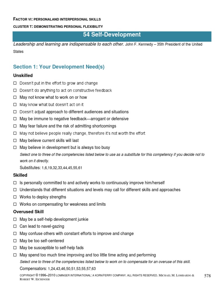 54 Self-Development | PDF | Self Help | Learning