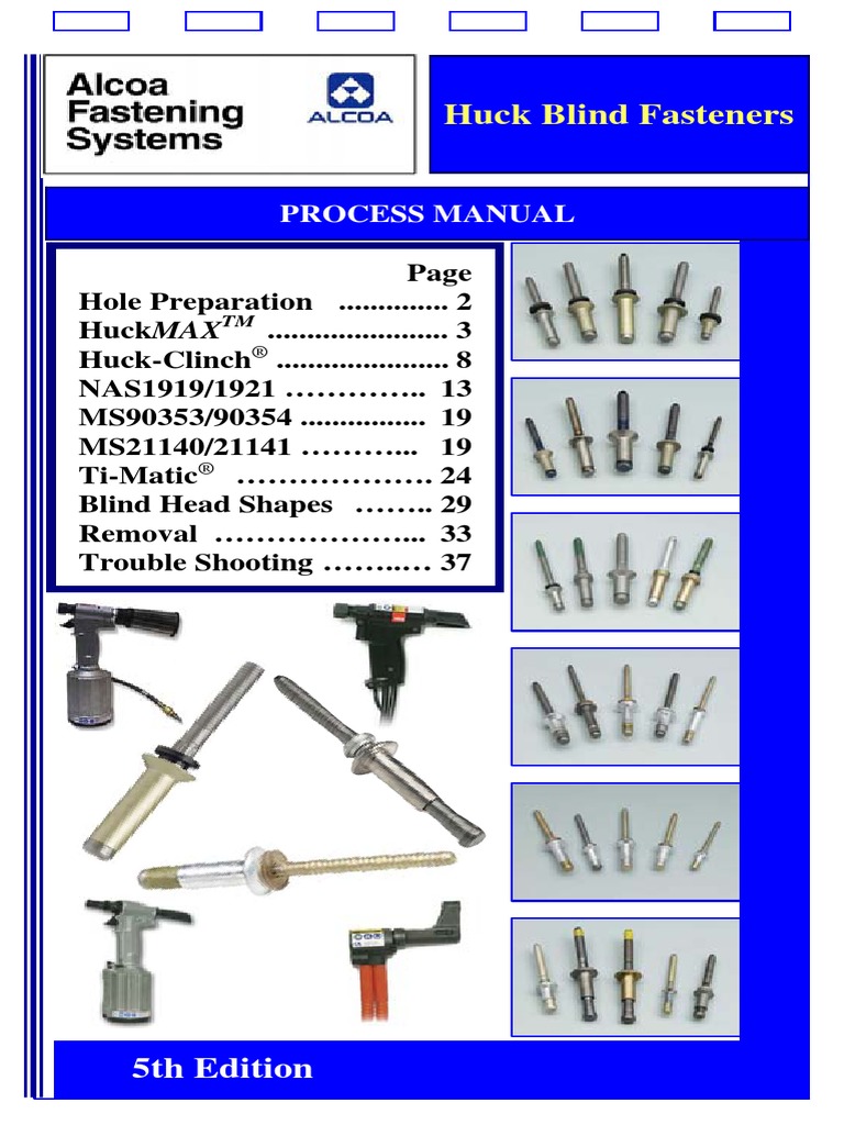 Blind Faster Process PDF | PDF | Rivet | Metalworking