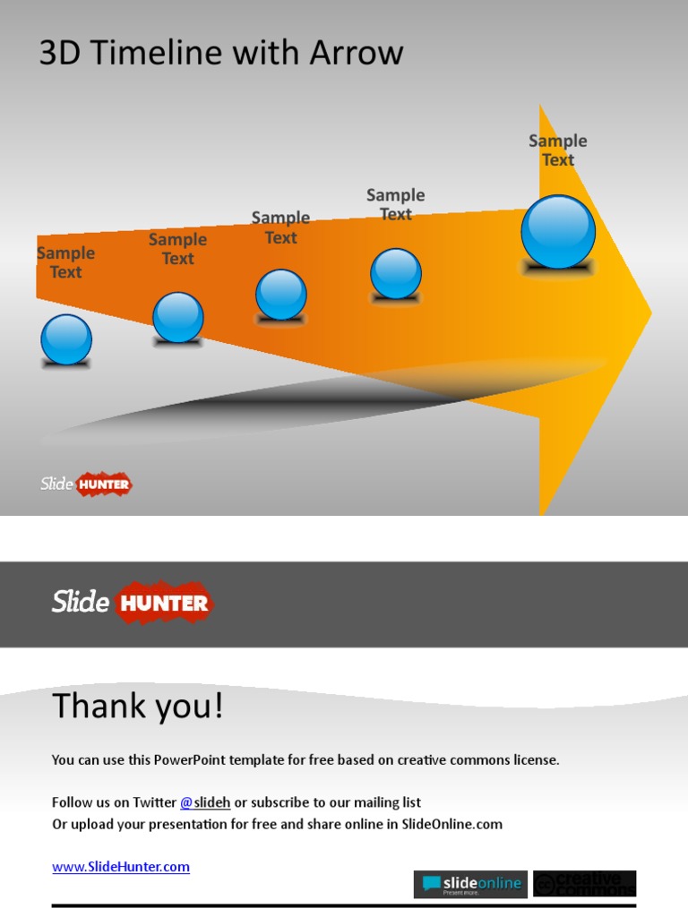 3D Timeline With Arrow: Sample Text | PDF