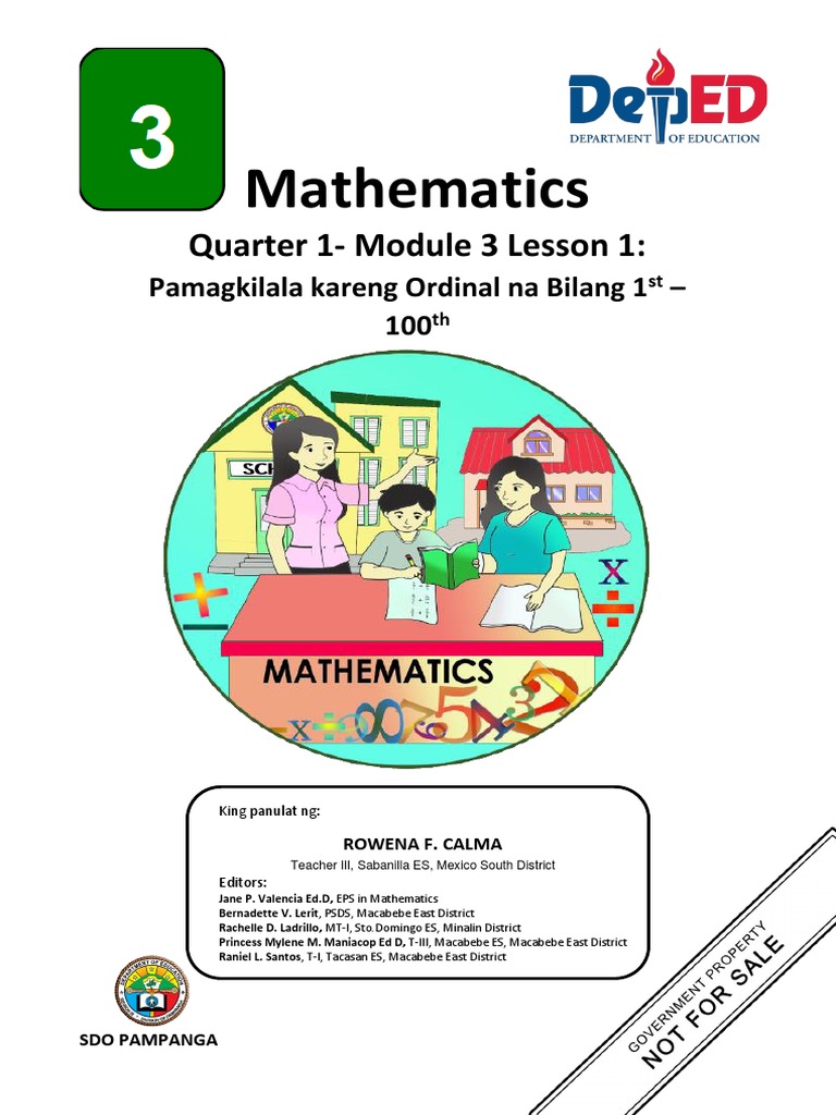 MATH 3 QUARTER 1 MODULE 3 LESSON 1 Kapampangan - PDF - 12pages | PDF