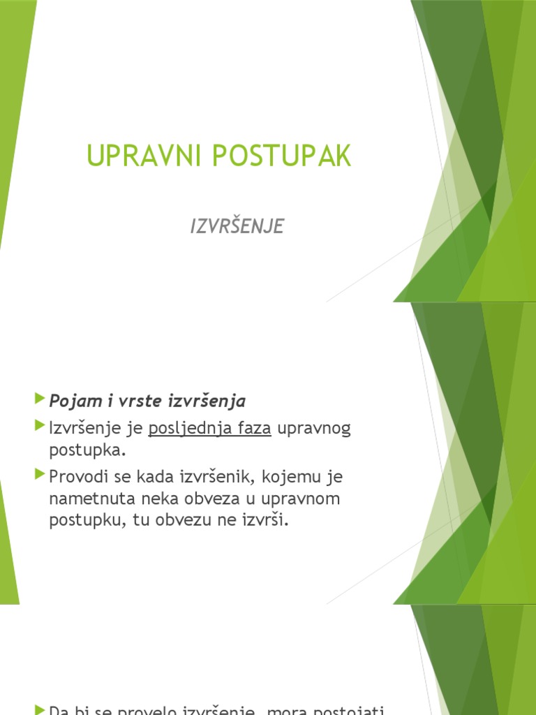 Upravni Postupak - Izvrsenje | PDF