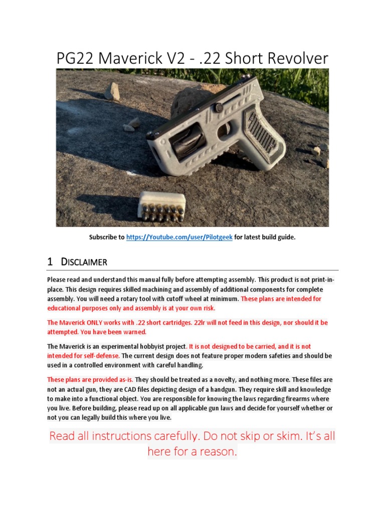 PG22 Maverick V2 - .22 Short Revolver Build Guide | PDF | Trigger ...