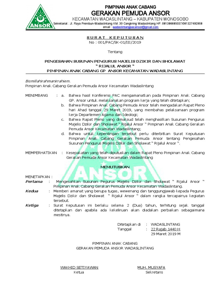 SK Rijalul Ansor 2019-2021 | PDF