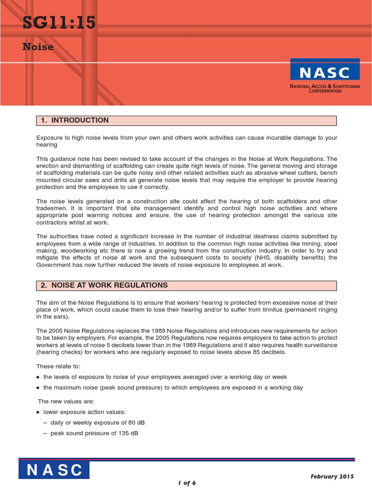 SG11 - 15 Noise | PDF | Hearing Loss | Noise