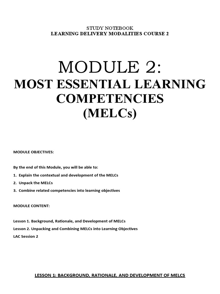 Module 2 Study Notebook | PDF | Curriculum | Distance Education