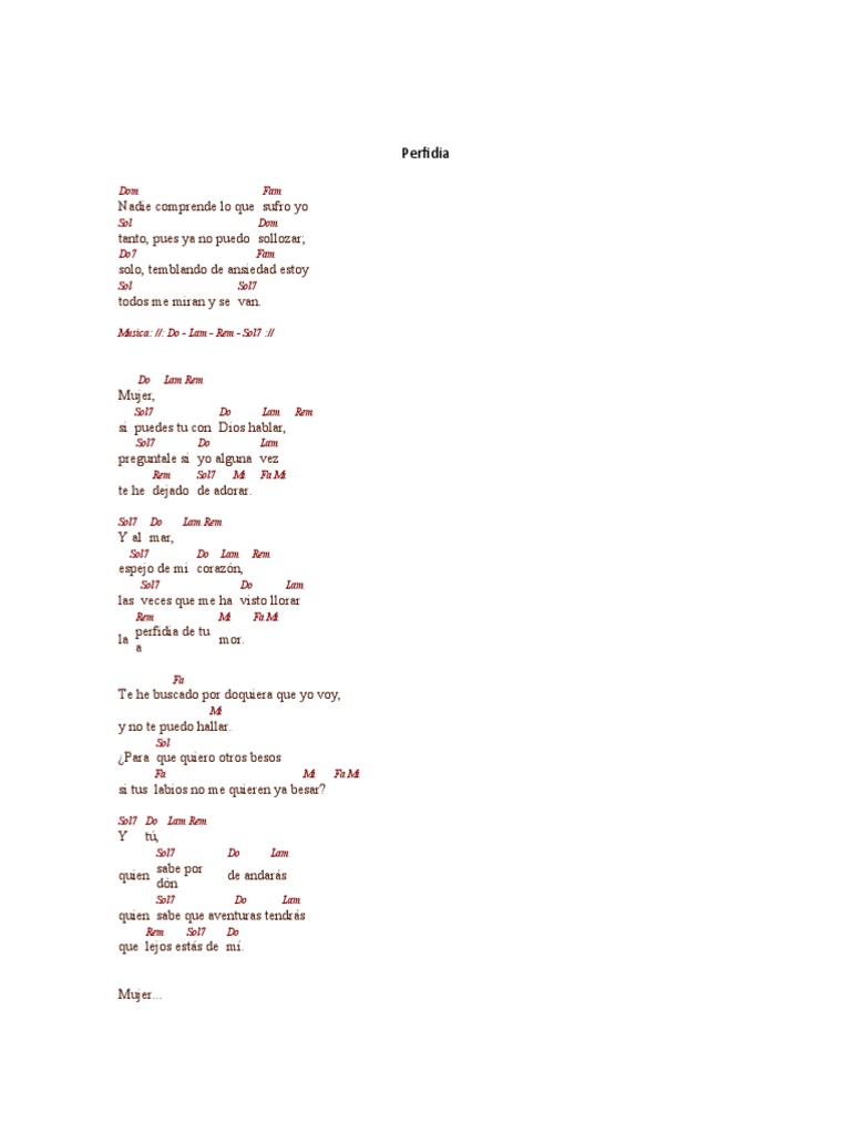 Perfidia - Acordes | PDF