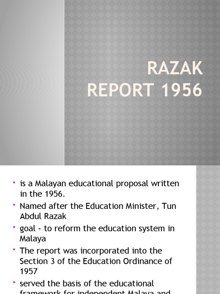 Razak Report 1956 | PDF