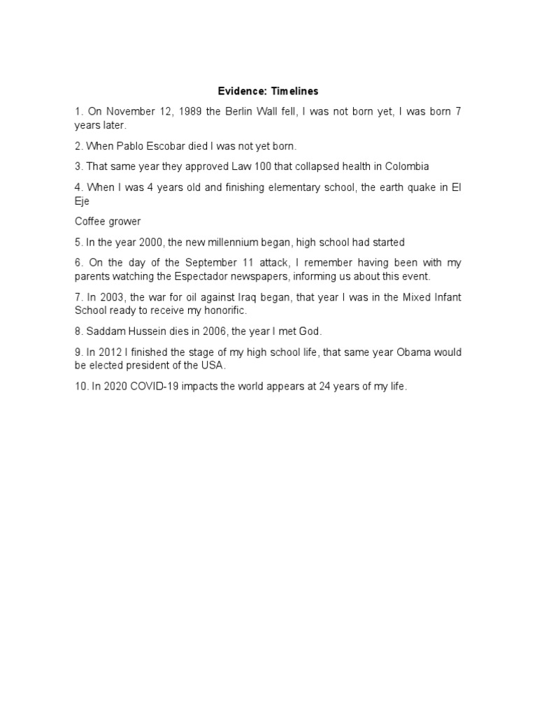 Evidence Timelines | PDF