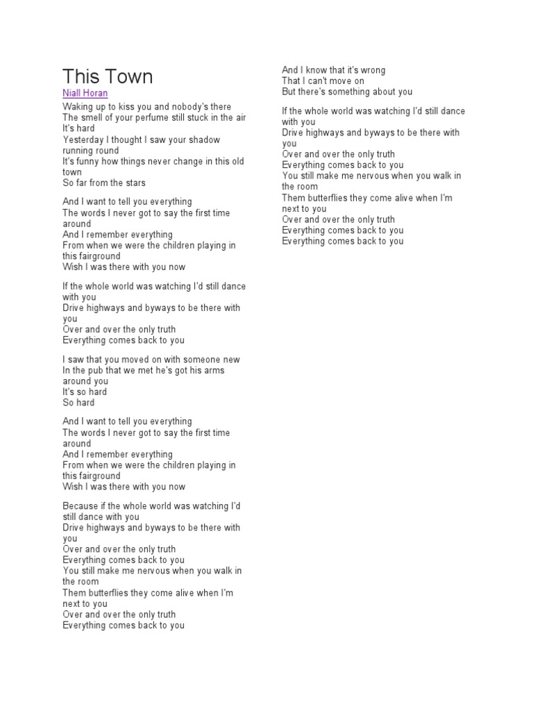This Town: Niall Horan | PDF