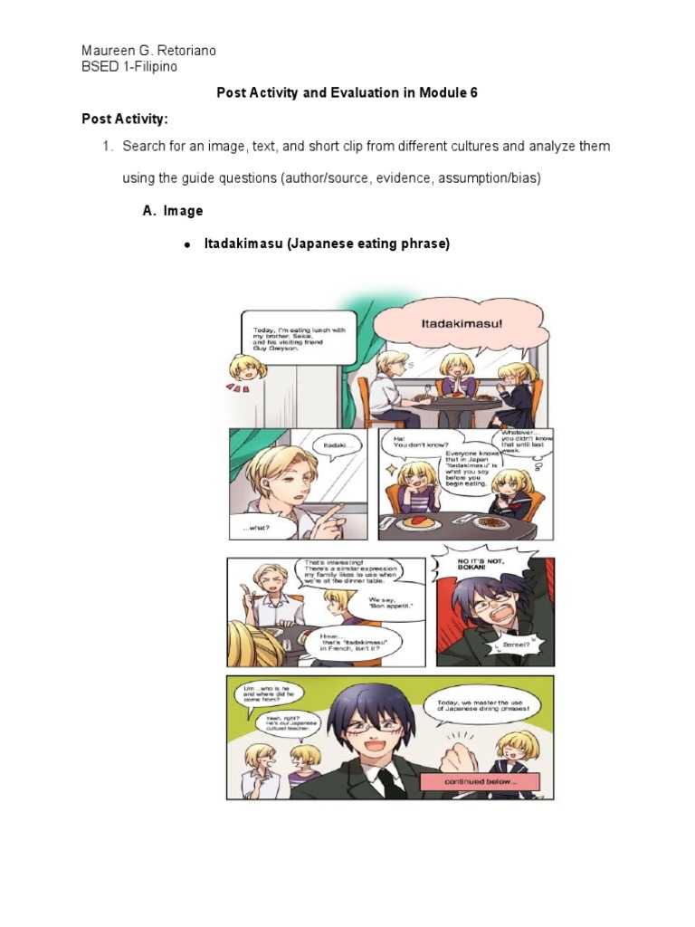 Post Activity and Evaluation in Module 6 Post Activity:: Maureen G ...