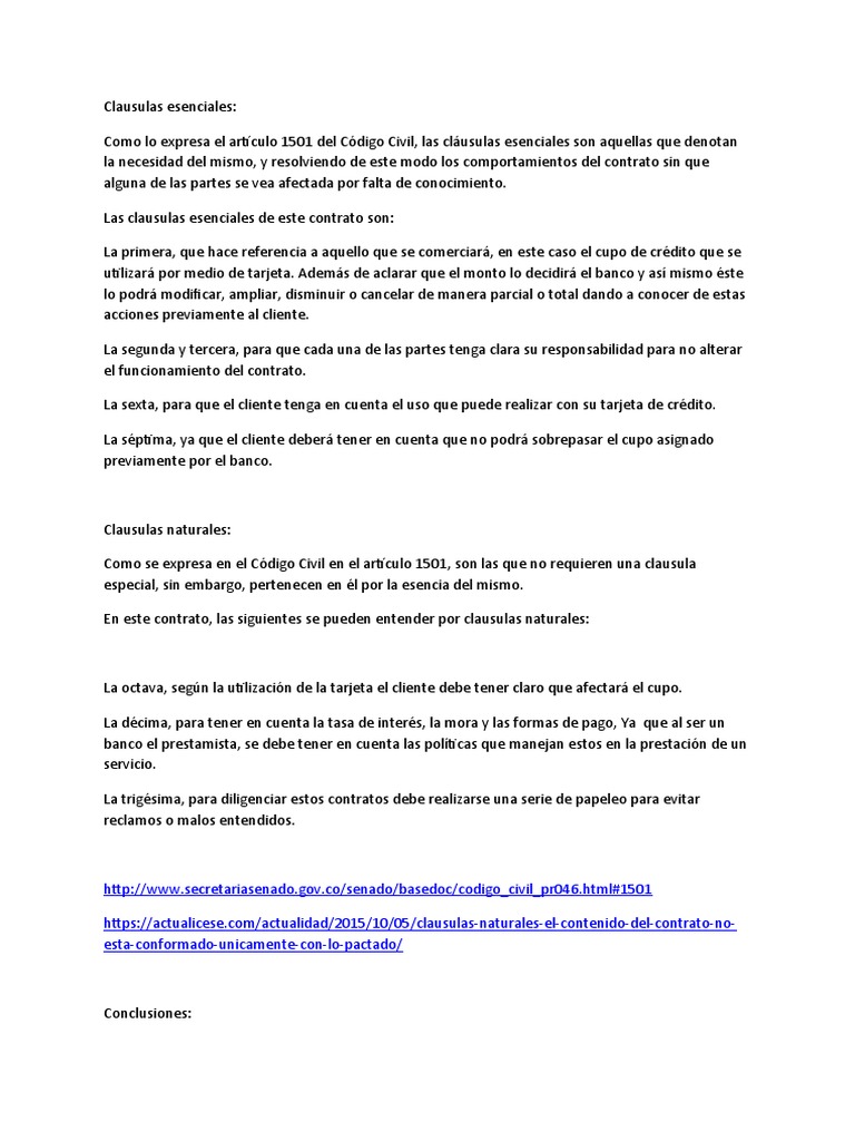 Clausulas Esenciales y Naturales | PDF