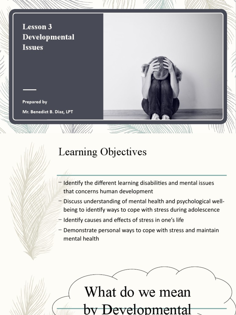 Lesson 3 Developmental Issues | PDF | Autism Spectrum | Intellectual ...