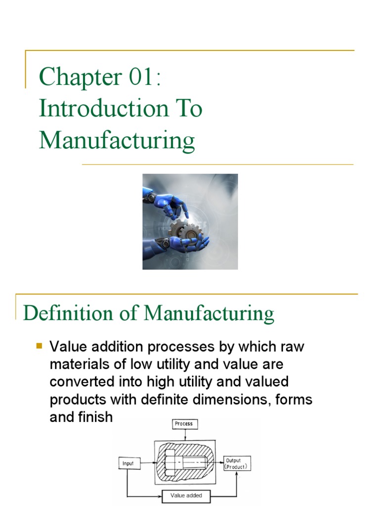 Chap1 Introduction To Manufacturing | Download Free PDF | Automation ...