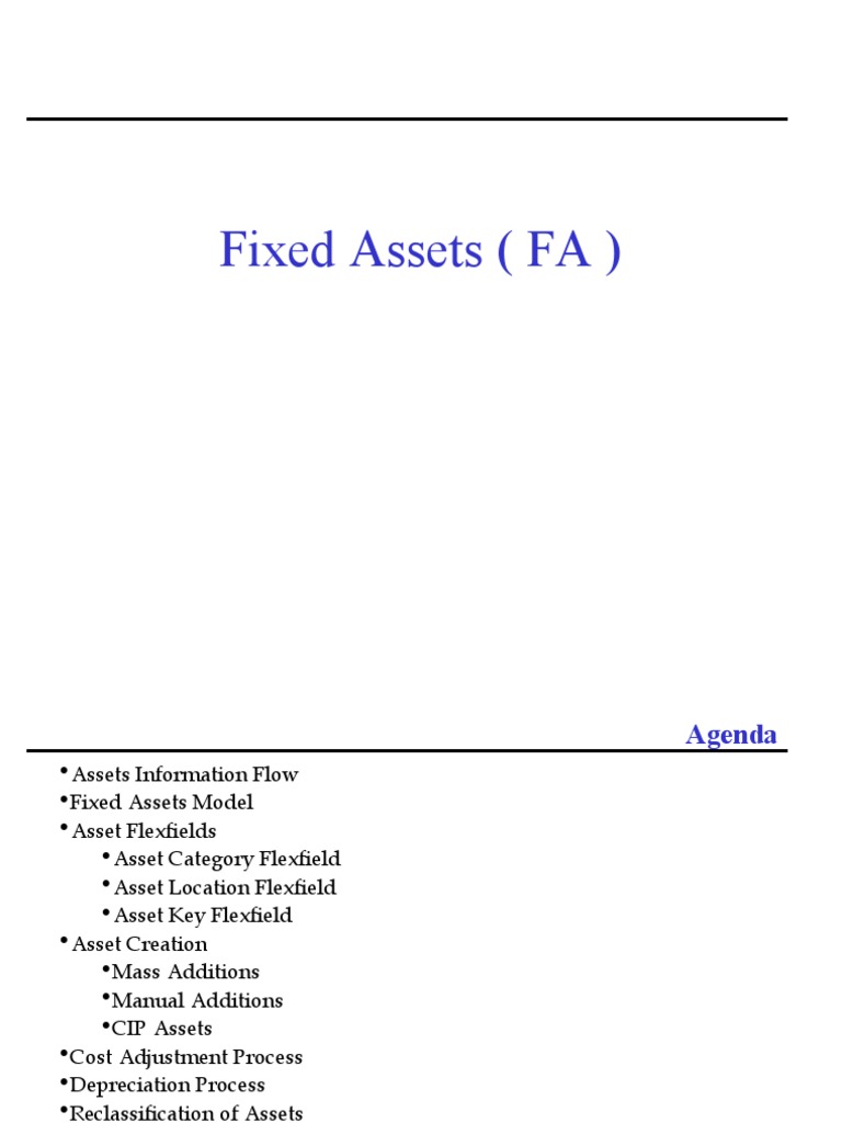 Fixed Assets (FA) | PDF | Accounts Payable | Depreciation