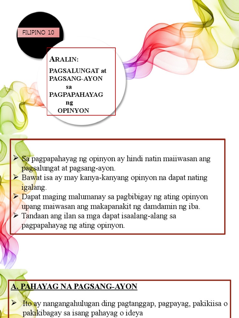 Pagsalungat at Pagsang-Ayon | PDF