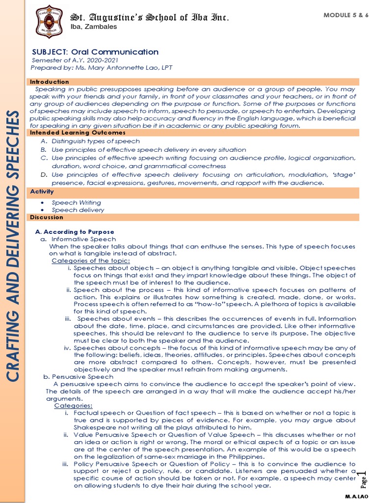 (Stem, Abm, Gas) G11 - Oc - Module - 5 - 6 | PDF | Persuasion | Gesture