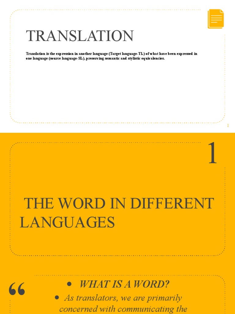 W1 - Translation at Word Level | Download Free PDF | Translations | Word