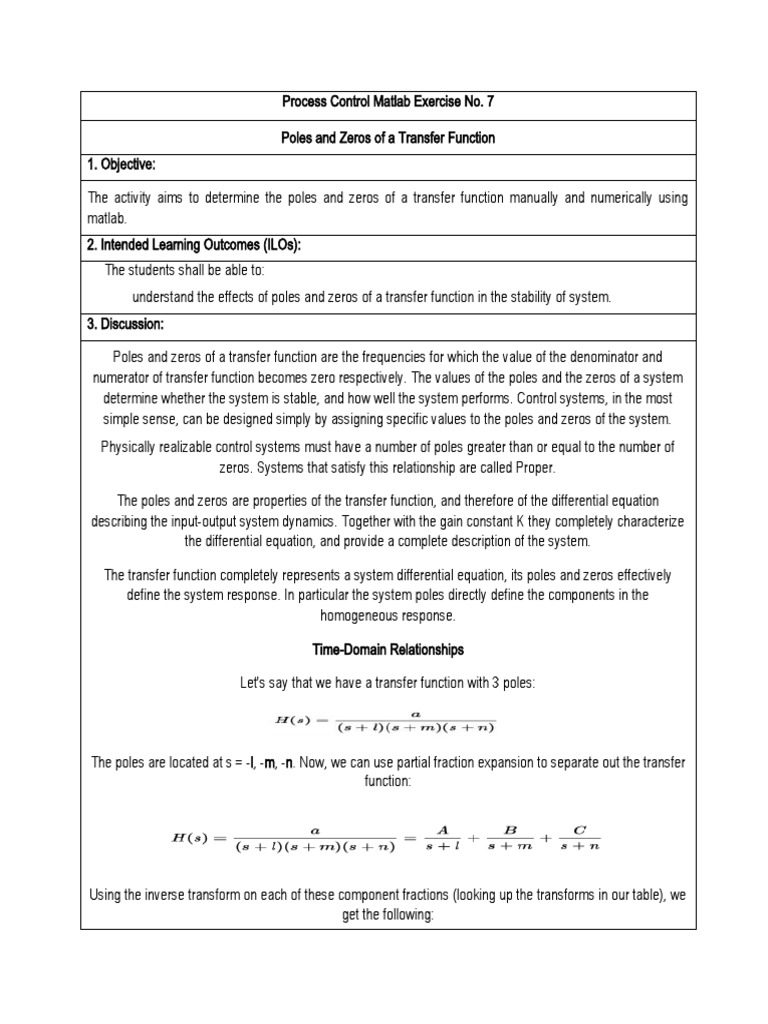 07 Poles and Zeros of Transfer Function | PDF | Complex Number ...
