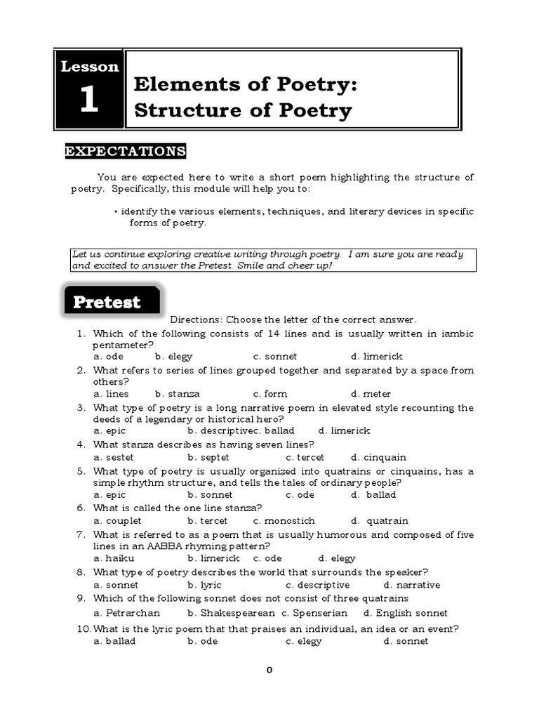 Creatve Writing Module Week 2 | PDF | Sonnets | Poetry