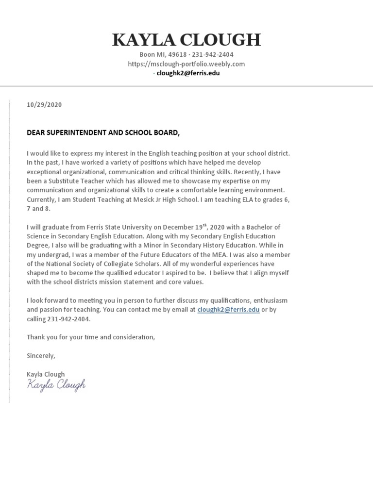 Cover Letter Updated | PDF