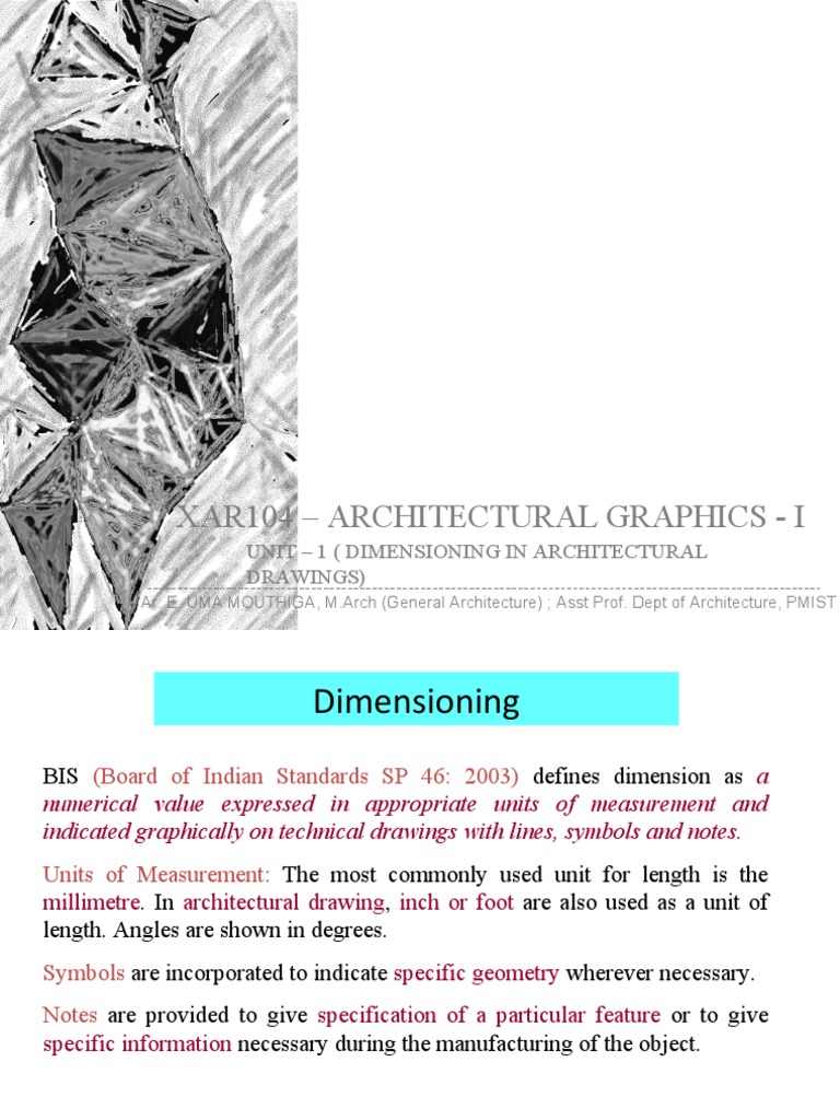 An Overview of Dimensioning Standards and Techniques in Architectural ...