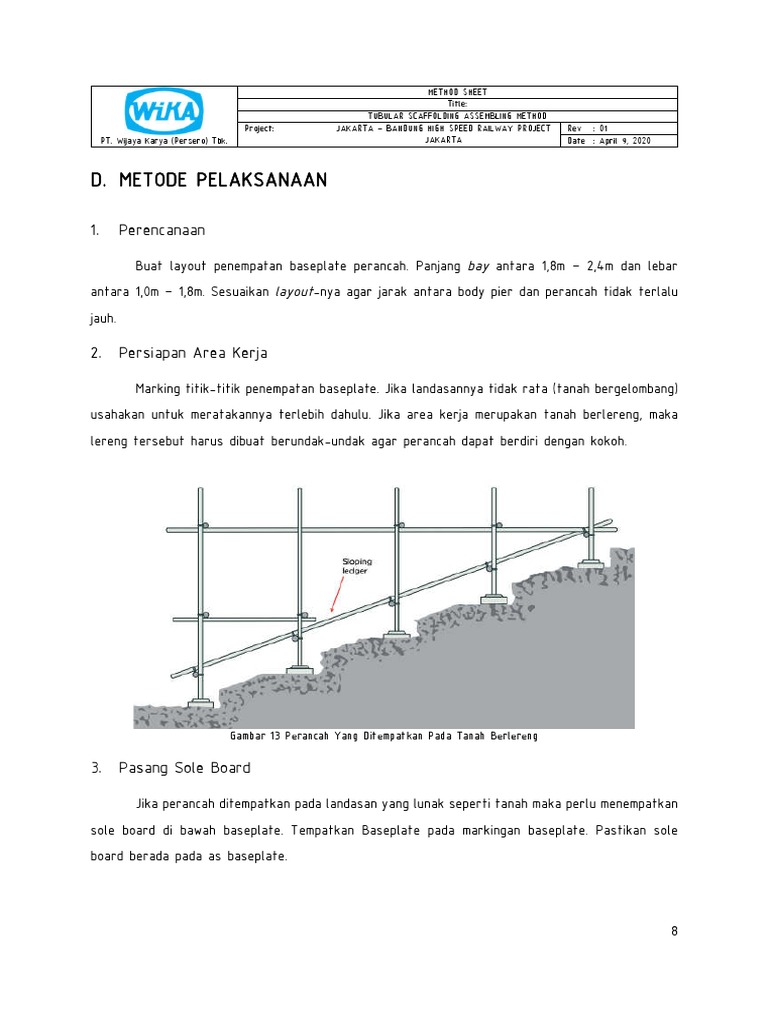 Tubular Scaffolding Assembling Method (Metode Pelaksanaan) | PDF