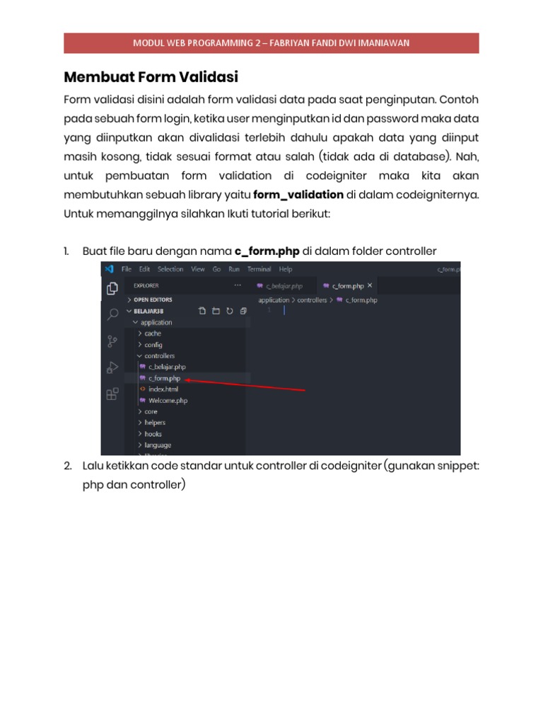 Membuat Form Validasi pada CodeIgniter | PDF