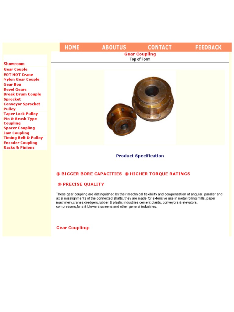 An In-Depth Guide to Gear Couplings: Specifications, Ratings ...