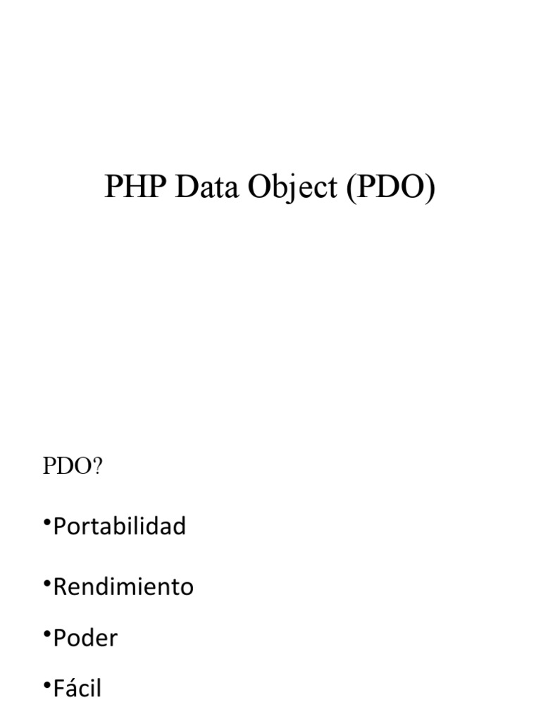 PHP Data Object (PDO) | PDF | SQL | Bases de datos