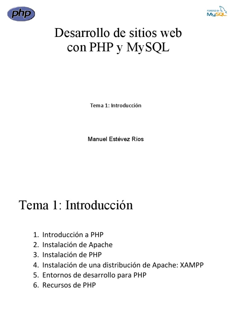 Tema1 Introducción | PDF | Php | Servidor HTTP Apache