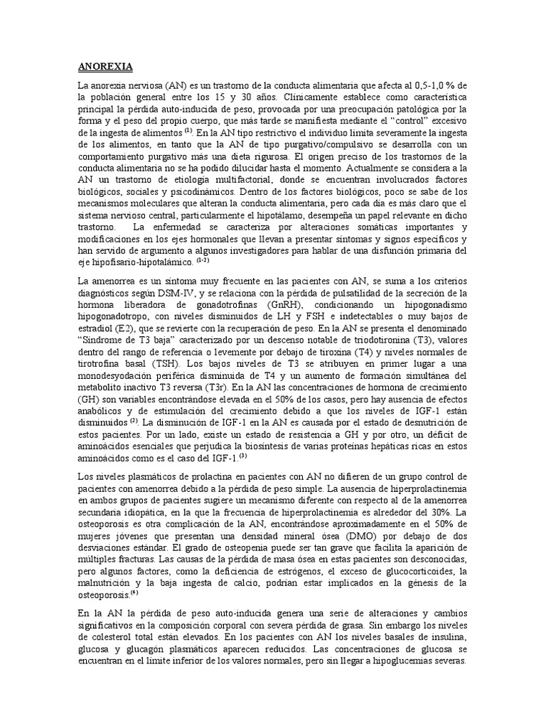Anorexia: Definición y Consecuencias | PDF | Anorexia nerviosa ...