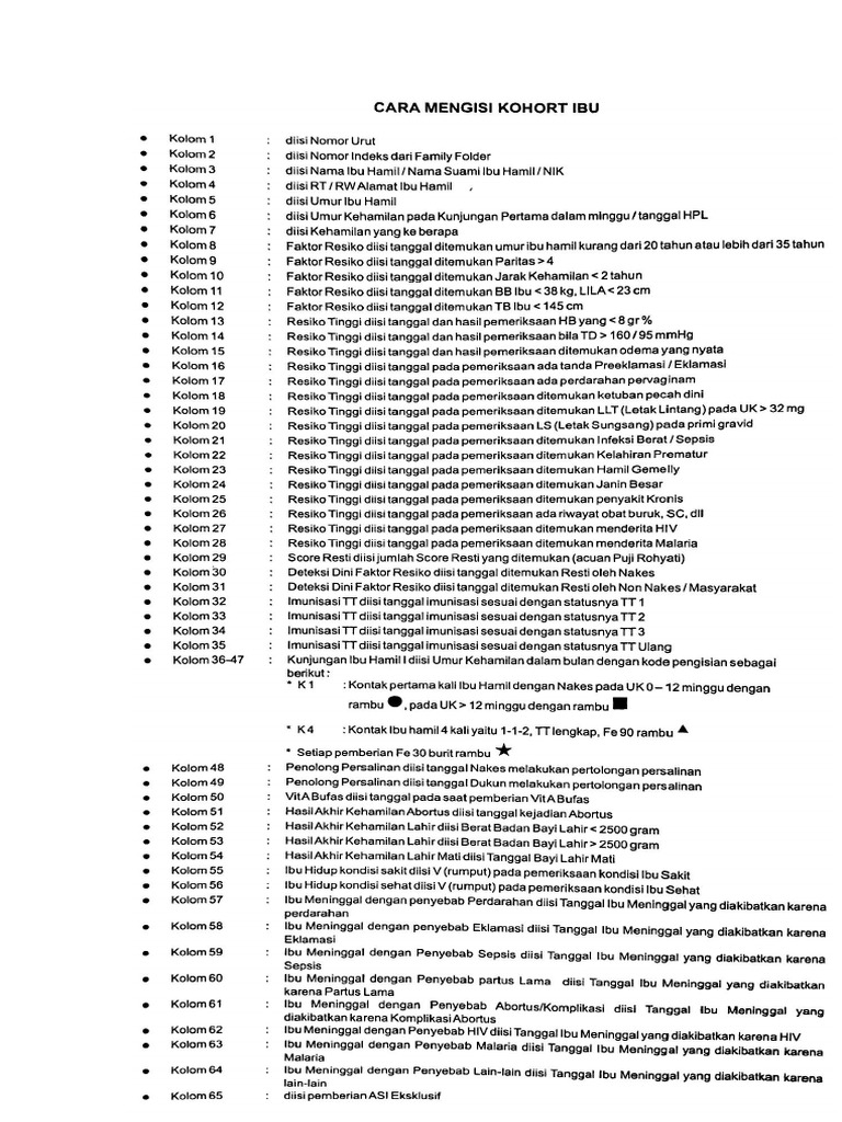 Form KOHORT BUMIL&KB | PDF