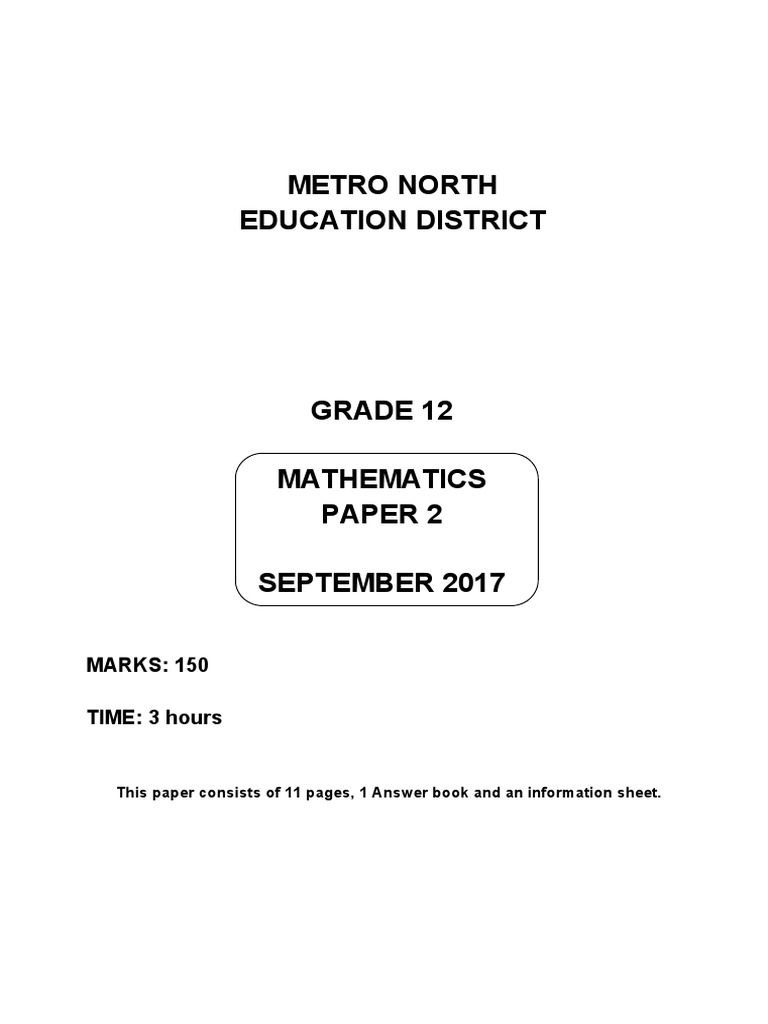 Metro North Education District: National Senior Certificate | PDF ...