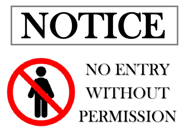 Notice: No Entry Without Permission | PDF