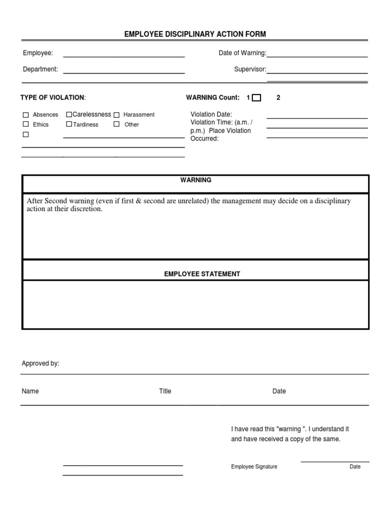 Disciplinary Action Template | PDF