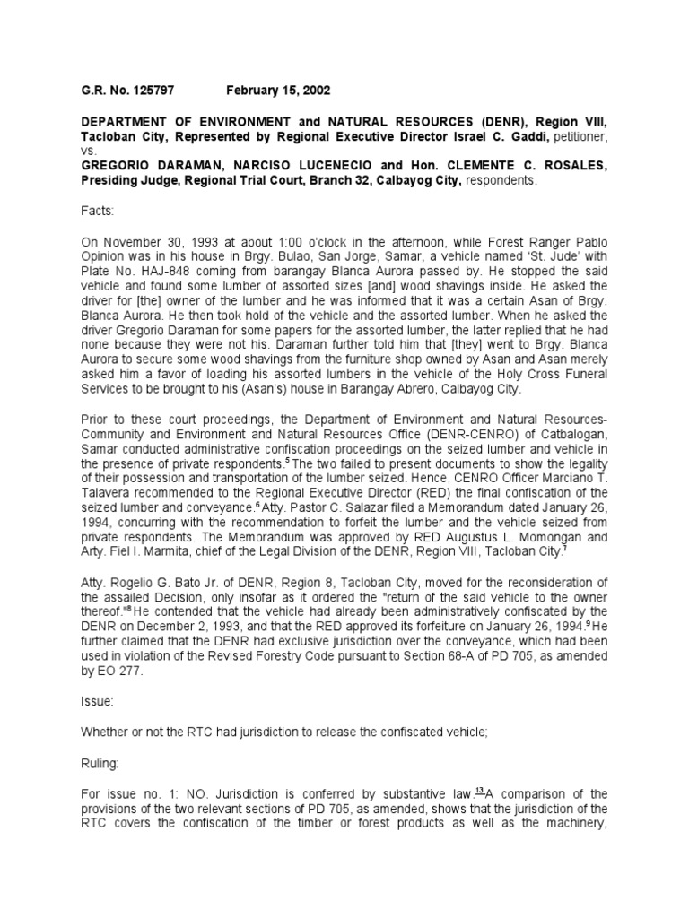 Daraman vs. DENR | PDF | Tools | Common Law