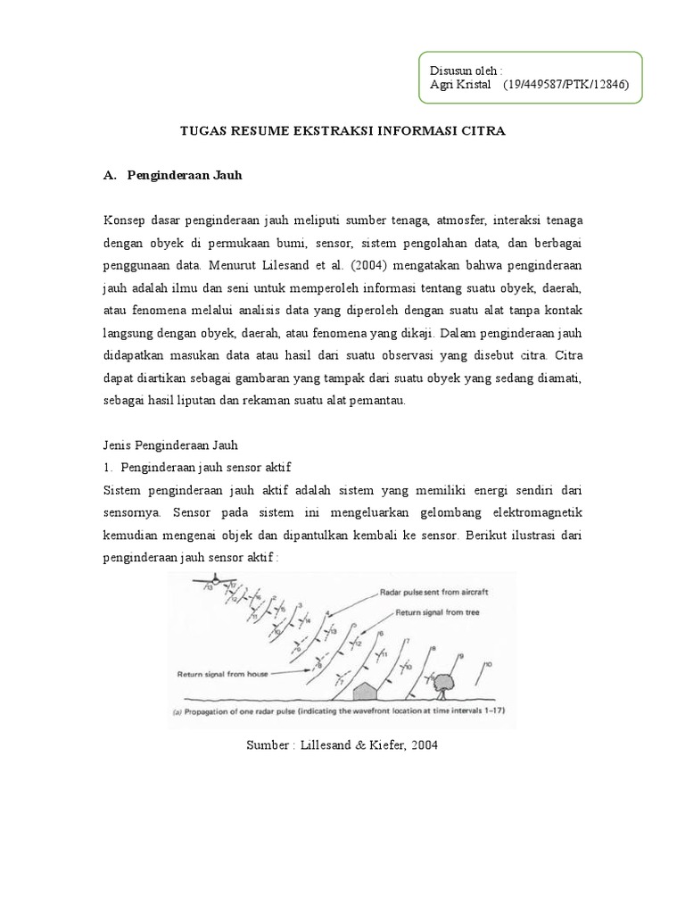 Tugas 01 Resume Ekstraksi Informasi Citra - Agri Kristal | PDF